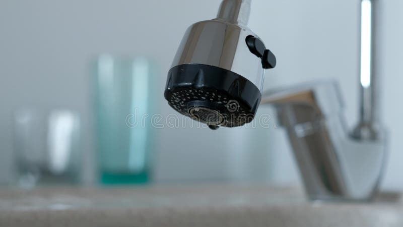 A Drop of Pure Water Dripping from the Tap. Selective Focus Stock Video ...