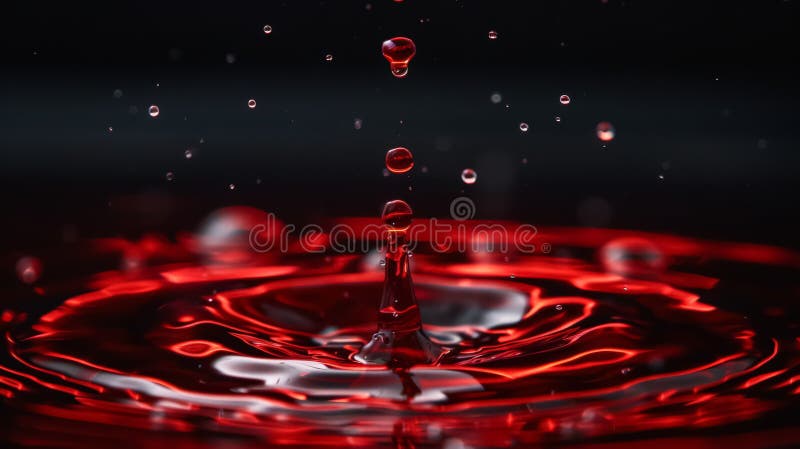 A Drop of Red Liquid is Falling into a Body of Water Stock Image ...