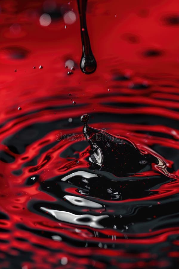 Red Liquid Falling into Bowl Stock Illustration - Illustration of ...