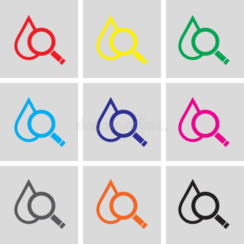 Drop Search Icon, Vector Illustration. Flat Design Style Stock Vector ...