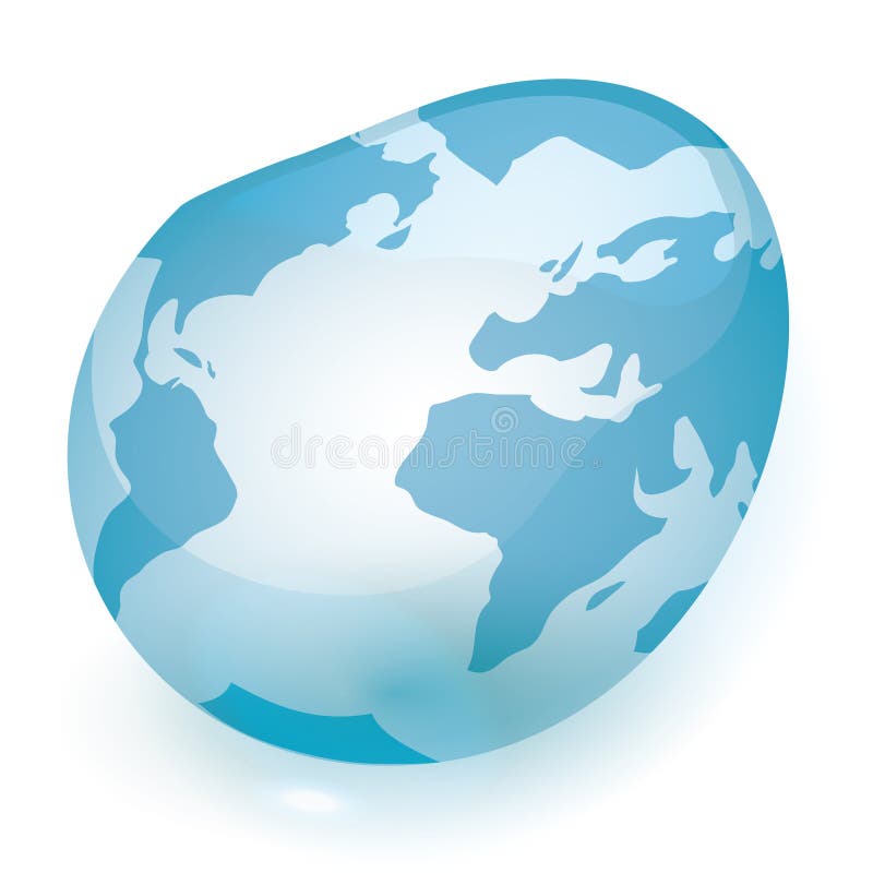Drop-shaped Globe in Gradient Effect Over White Background, Vector ...