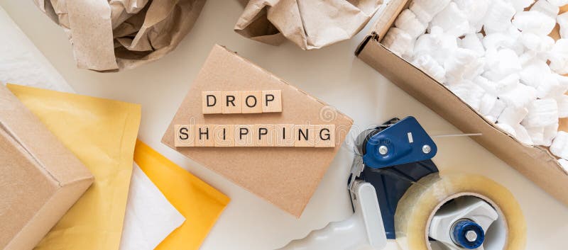 Drop Shipping Concept - Packaging Materials Stock Image - Image of ...