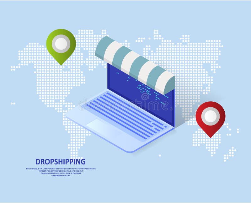 Drop shipping concept stock vector. Illustration of isolated - 197546579