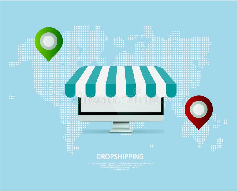 Drop shipping concept stock vector. Illustration of postal - 198342339