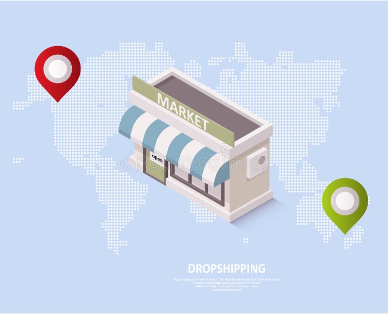 Drop shipping concept stock vector. Illustration of parachute - 200005158