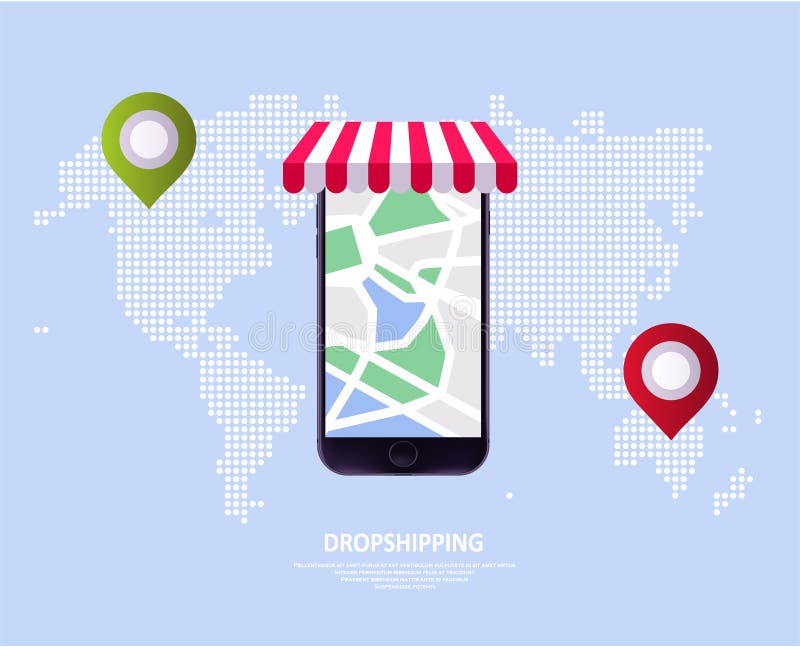 Drop shipping concept stock vector. Illustration of delivery - 200955888