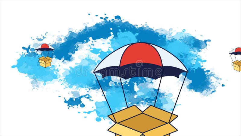 Drop Shipping Technology on Color Splash Background Stock Footage ...