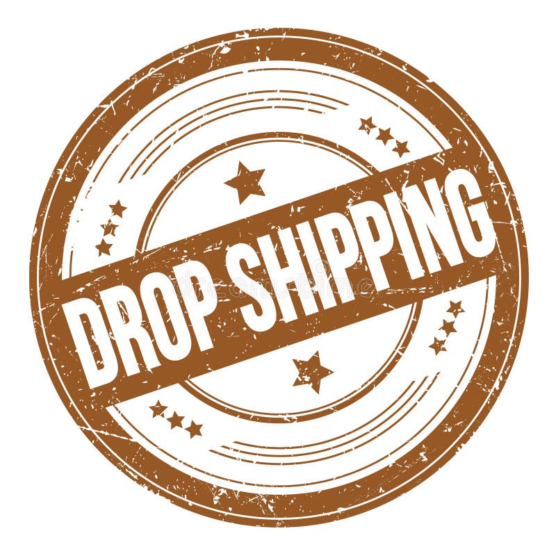 DROP SHIPPING Text Written on Red Grungy Round Stamp Stock Illustration ...