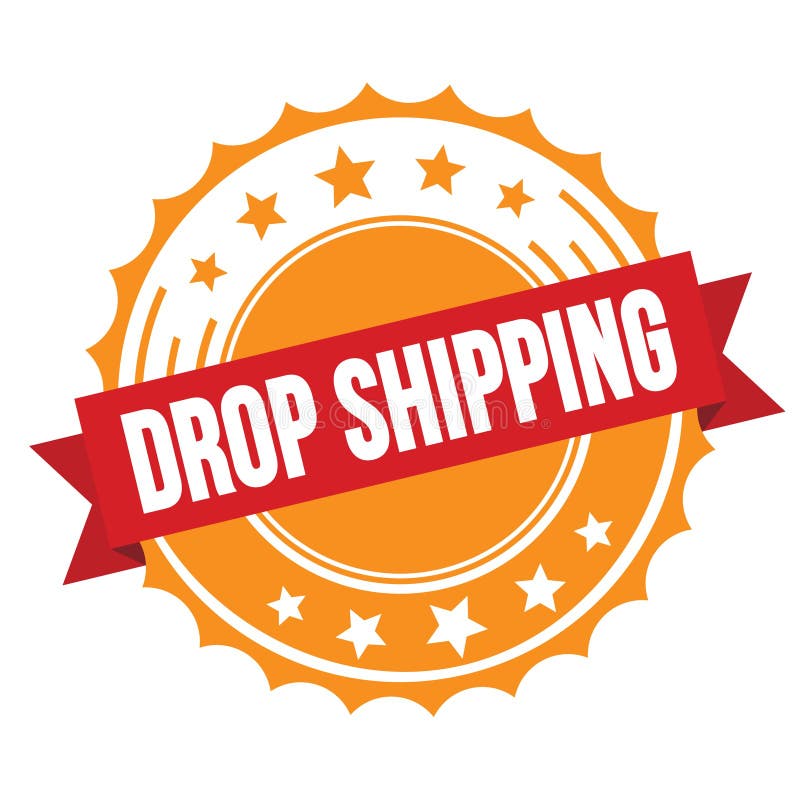 DROP SHIPPING Text on Red Orange Ribbon Stamp Stock Illustration ...