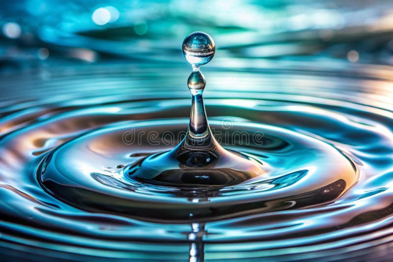 Drop splashing in water stock illustration. Illustration of ...