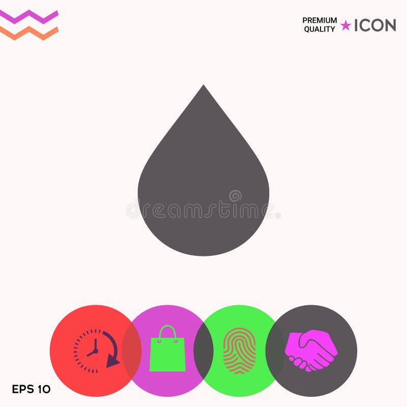 Drop symbol icon stock vector. Illustration of water - 129361822