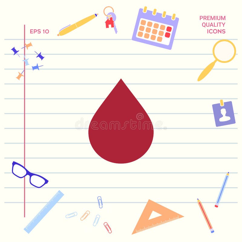 Drop symbol icon stock vector. Illustration of element - 129541525