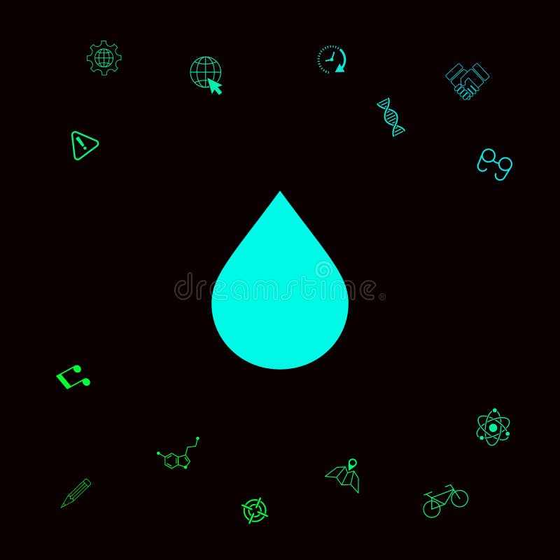 Drop symbol icon stock vector. Illustration of liquid - 130053280