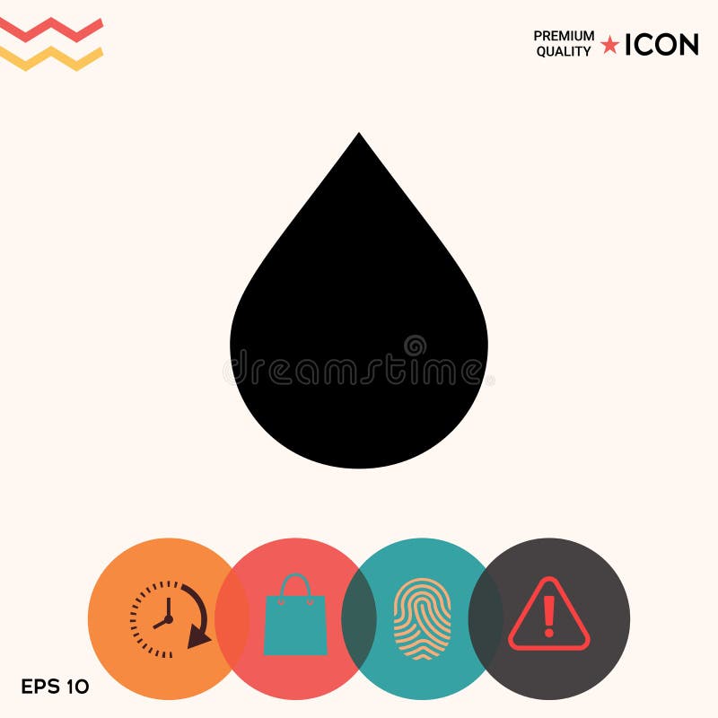 Drop symbol icon stock vector. Illustration of water - 105773252