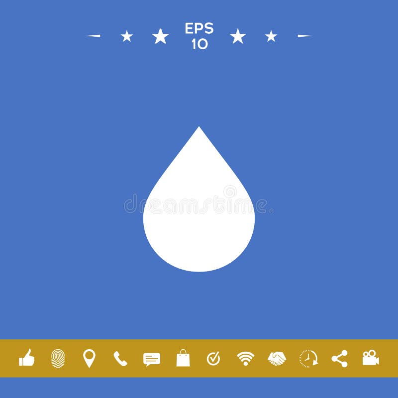 Drop symbol icon stock vector. Illustration of light - 131114171