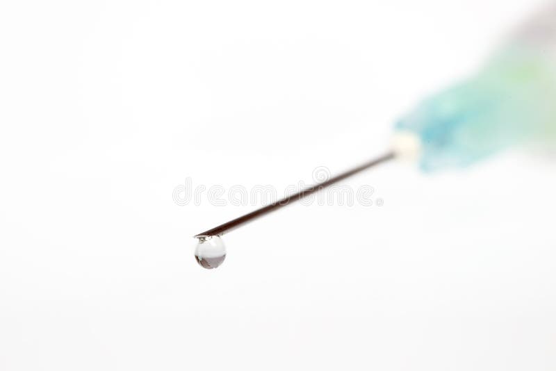 Drop on syringe needle stock image. Image of copyspace - 8000195