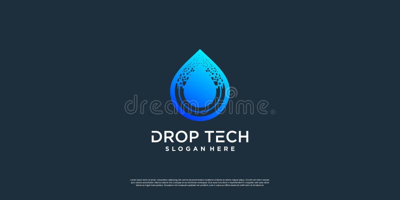 Drop Tech Logo with Creative Unique Style Premium Vector Part 3 Stock Vector - Illustration of ...