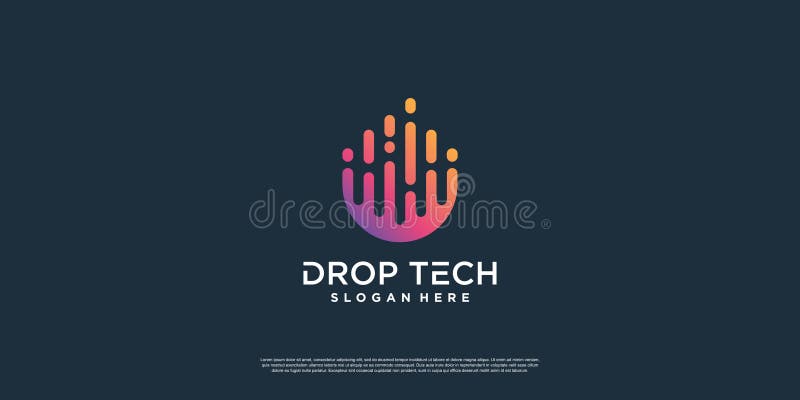 Drop Tech Logo with Creative Unique Style Premium Vector Part 1 Stock ...