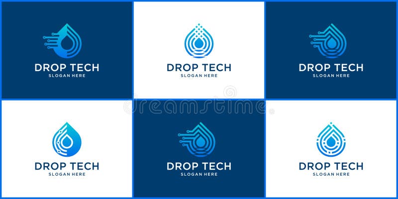 Drop Tech Logo and Icon Set Technology Stock Vector - Illustration of ...
