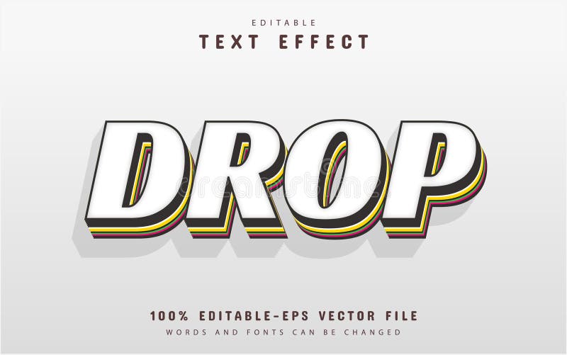 Drop Text Design Vector Illustrator with Water Drops Stock Vector ...