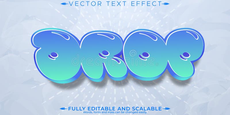 Drop Text Effect, Editable Fluid Text Style Stock Vector - Illustration ...