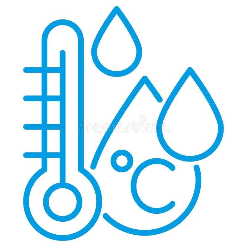 Linear Vector Icon of the Water Salinity. Blue Thin Line Pictogram ...