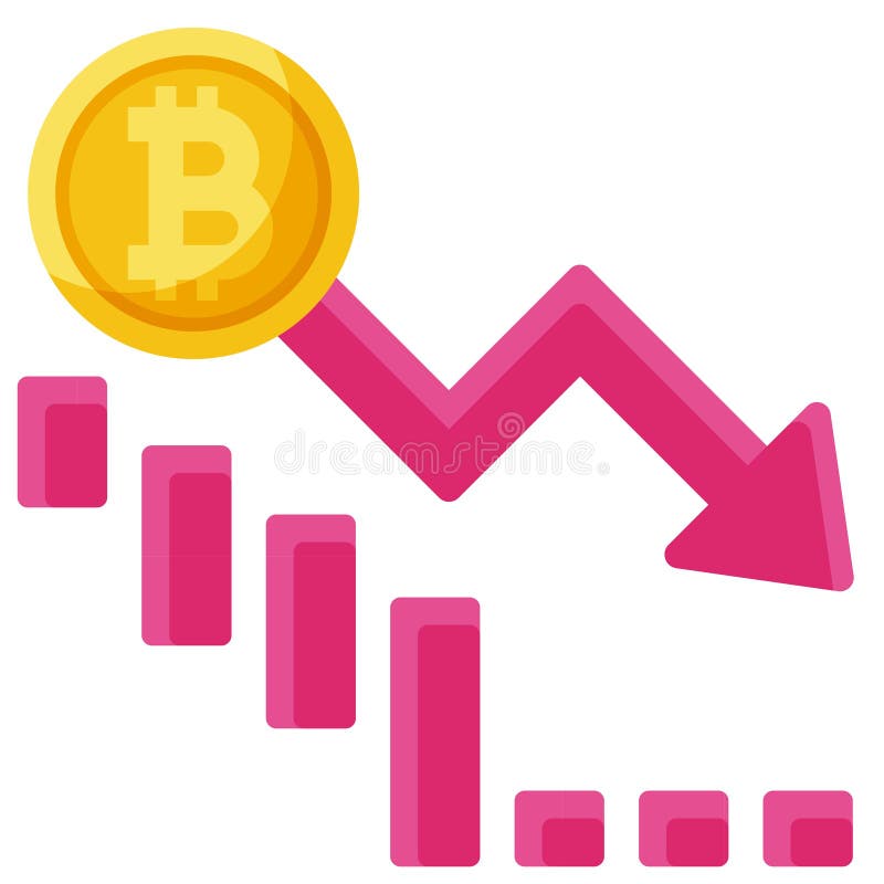 Drop in Value Icon, Bitcoin Related Vector Illustration Stock Vector - Illustration of value ...
