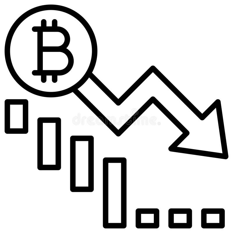 Drop in Value Icon, Bitcoin Related Vector Illustration Stock Vector - Illustration of chart ...