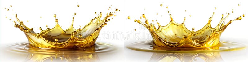 A Drop of Vegetable or Technical Oil Falling in Oil, on a White ...