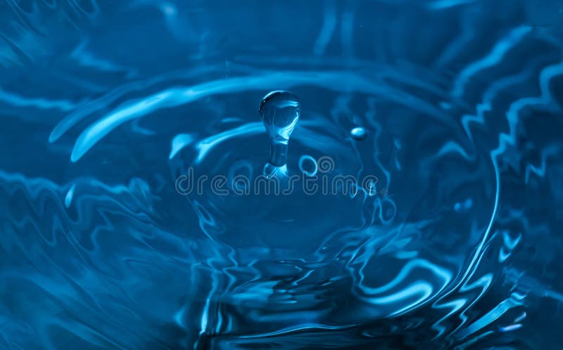 Drop of Water. Blue Water Drop. Falling Water. Water Splash Close-up ...