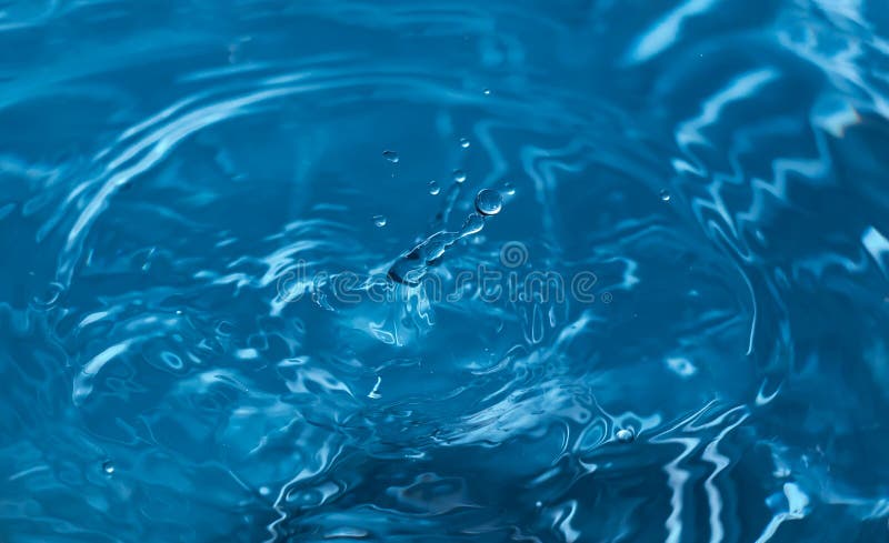 Drop of Water. Blue Water Drop. Falling Water. Water Splash Close-up ...