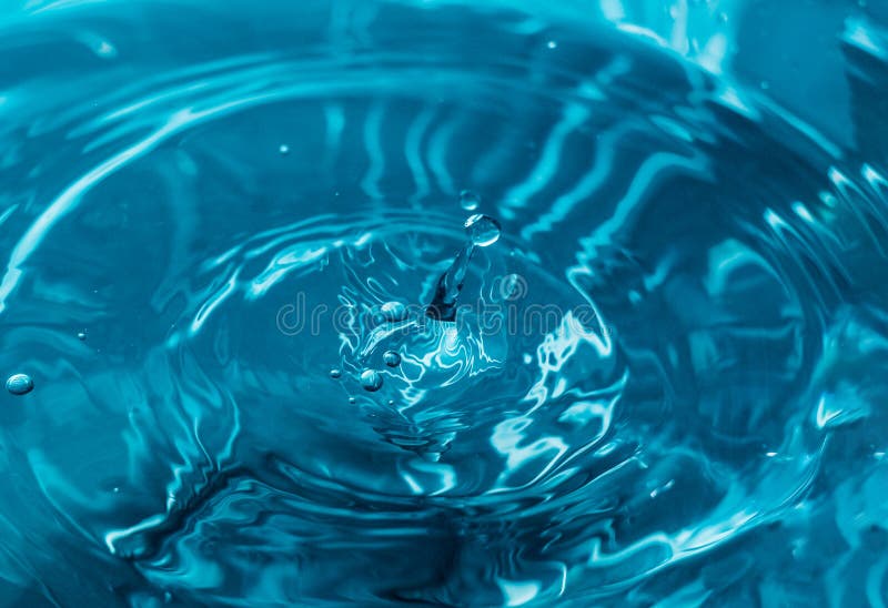 Drop of Water. Blue Water Drop. Falling Water. Water Splash Close-up ...