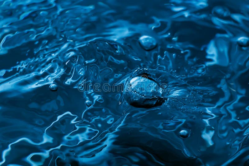 Drop of Water. Blue Water Drop. Falling Water. Water Splash Close-up ...