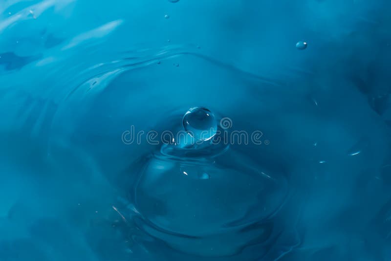 Drop of Water. Blue Water Drop. Falling Water. Water Splash Close-up ...