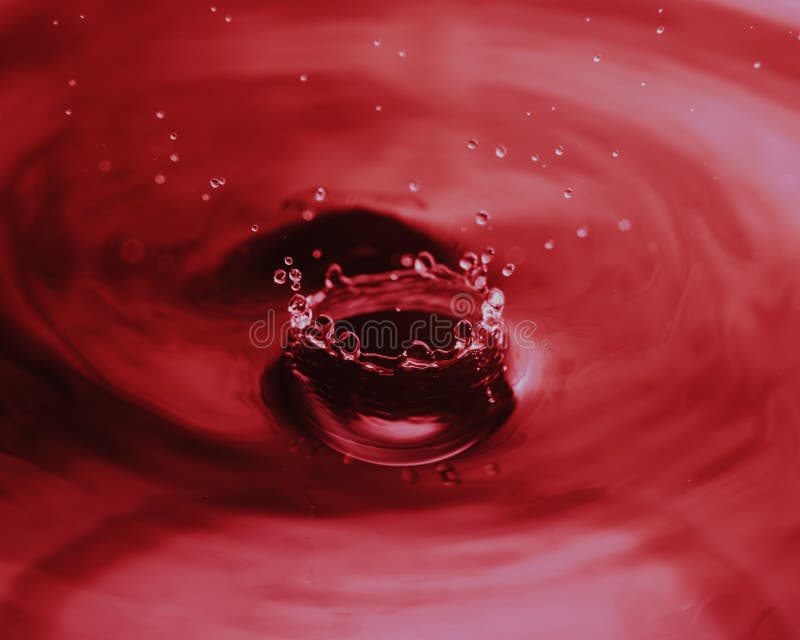 Drop of Water. Red Water Drop. Water Splash Stock Photo - Image of blue ...