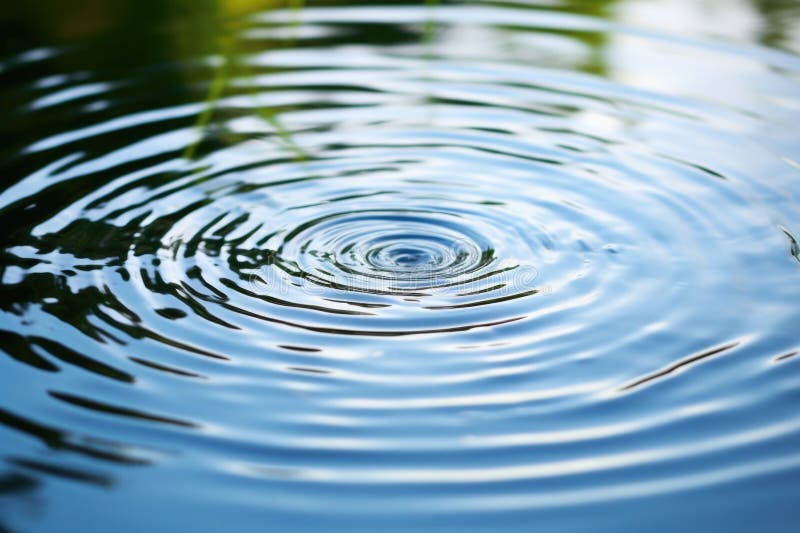 A Drop of Water Causing Ripples in a Calm Pond Stock Image - Image of ...