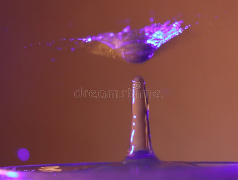 Drop of Water Colliding when it Bounces and Forming a Palm Tree Stock ...