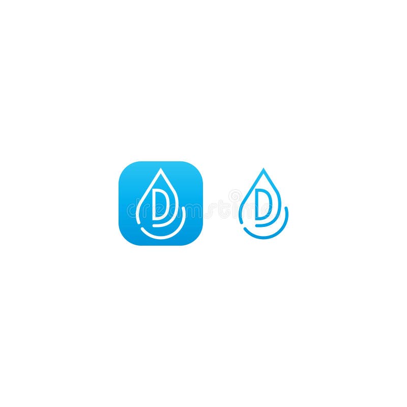 Drop Water D Logo Letter Design Concept Stock Vector - Illustration of ...
