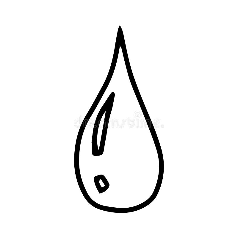 A Drop of Water Drawn in the Doodle Style.Outline Drawing by Hand ...