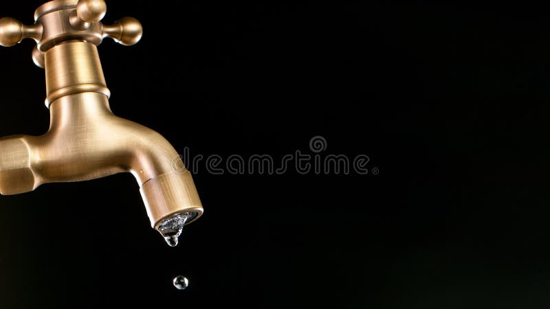 Drop of Water Drips from the Tap. Stock Photo - Image of environmental ...