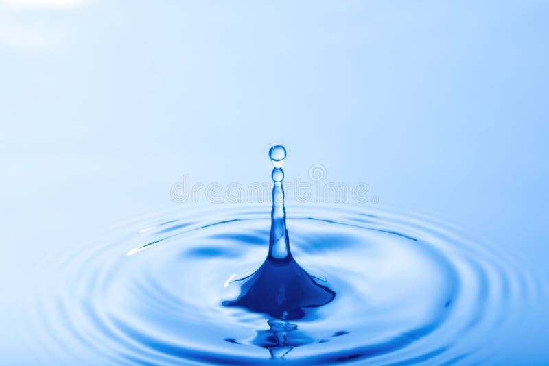 Drop of Water. Water Droplet Falling Impact with Water Surface Stock ...