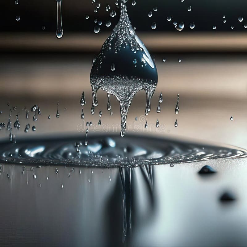 Water drop falling stock illustration. Illustration of transparent ...