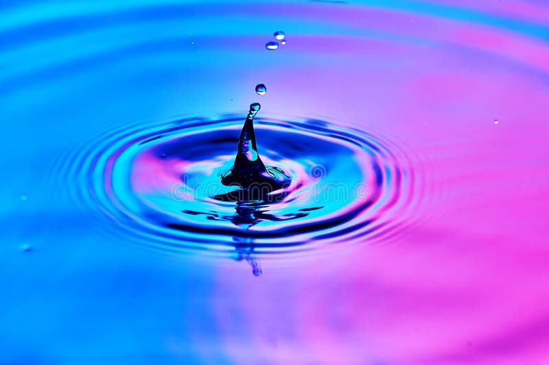 A Drop of Water Falling into the Water and Creating Waves Stock Image ...