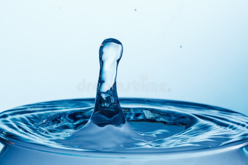 Drop of Water Falling Down in the Water Stock Image - Image of clean ...