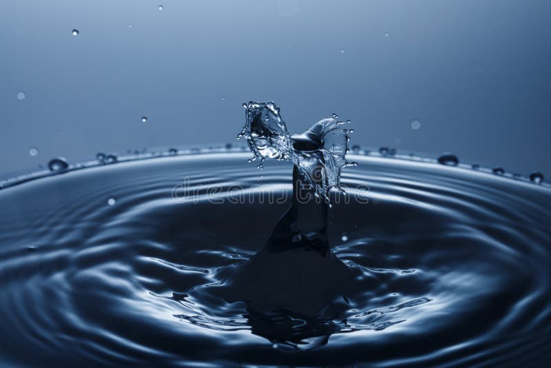 Drop of Water Falling Down in the Water Stock Photo - Image of color ...