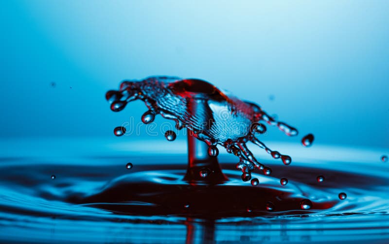 Drop of Water Falling Down in the Water Stock Photo - Image of macro ...