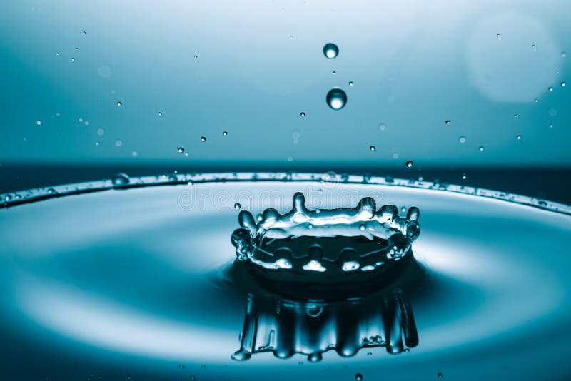 Drop of Water Falling Down in the Water Stock Image - Image of color ...