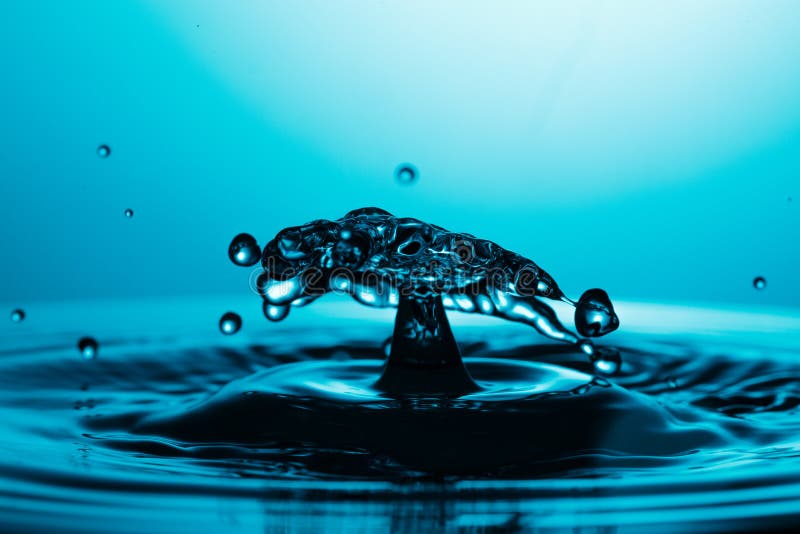 Drop of Water Falling Down in the Water Stock Photo - Image of clear ...
