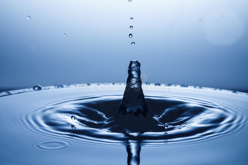 Drop of Water Falling Down in the Water Stock Image - Image of clean ...
