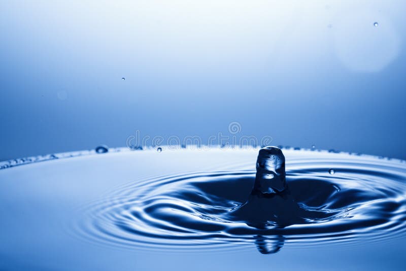 Drop of Water Falling Down in the Water Stock Image - Image of clear ...